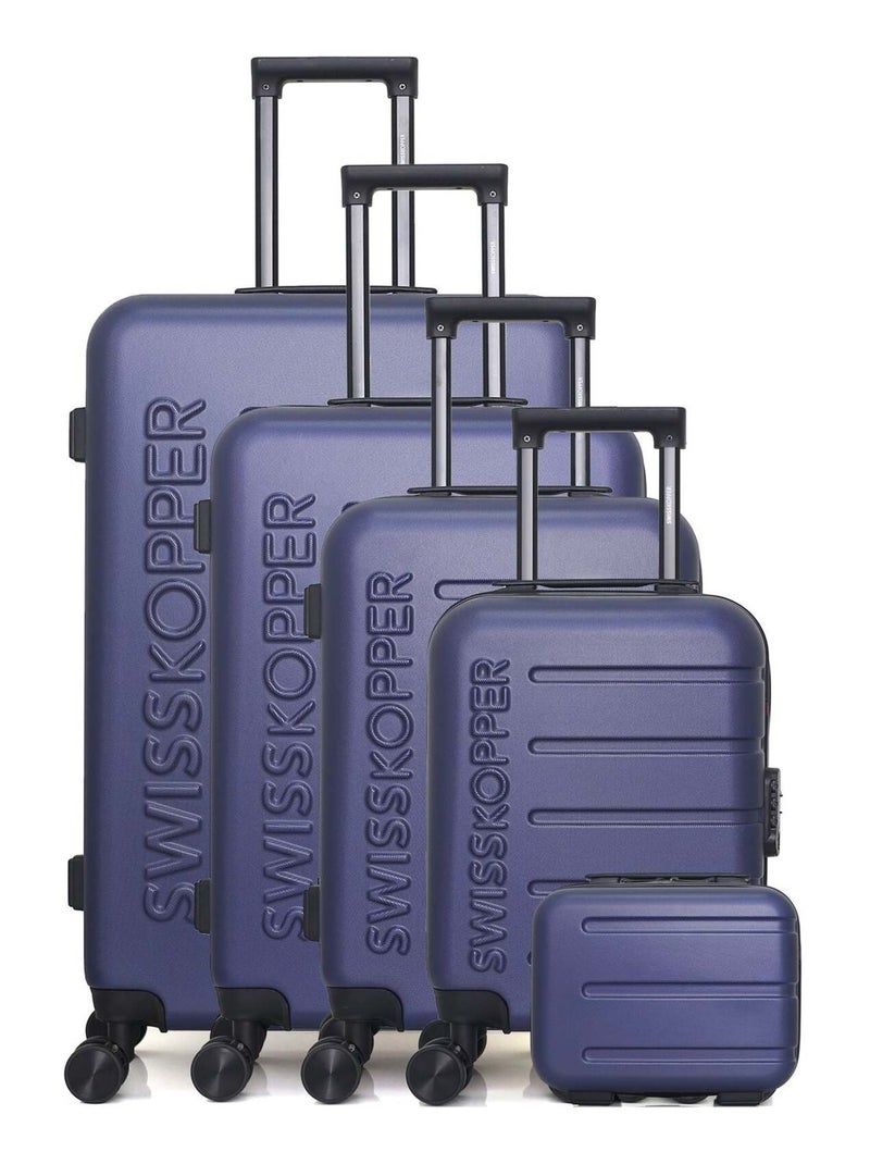 SWISS KOPPER - Set de 5 Valises AIGLE-U 75 cm 4 Roues - Bleu Bleu ...