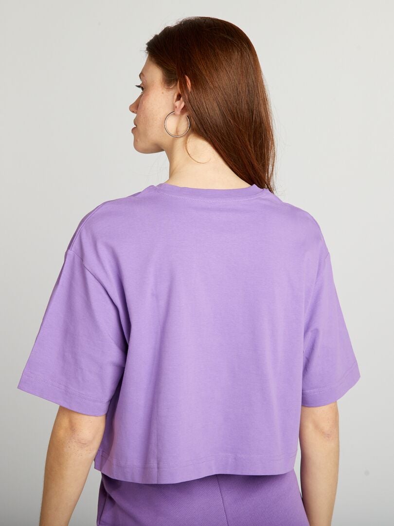 T-shirt crop top large - Violet - Kiabi - 5.00€
