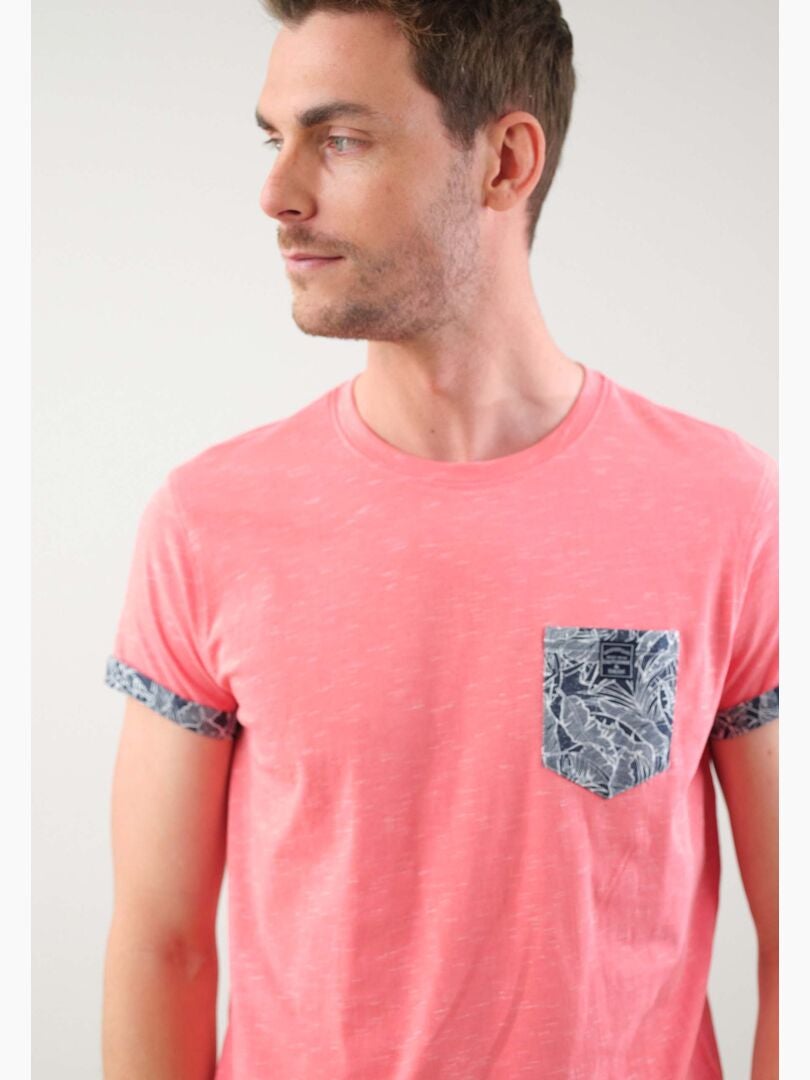 T Shirt En Coton Et Col Rond Pour Homme Deeluxe Orange Corail Kiabi 29 99€