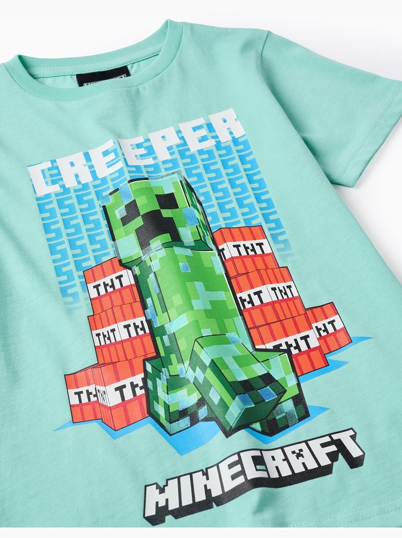 T-shirt en Coton Minecraft - Vert clair - Garçon - 0.00€ - Kiabi