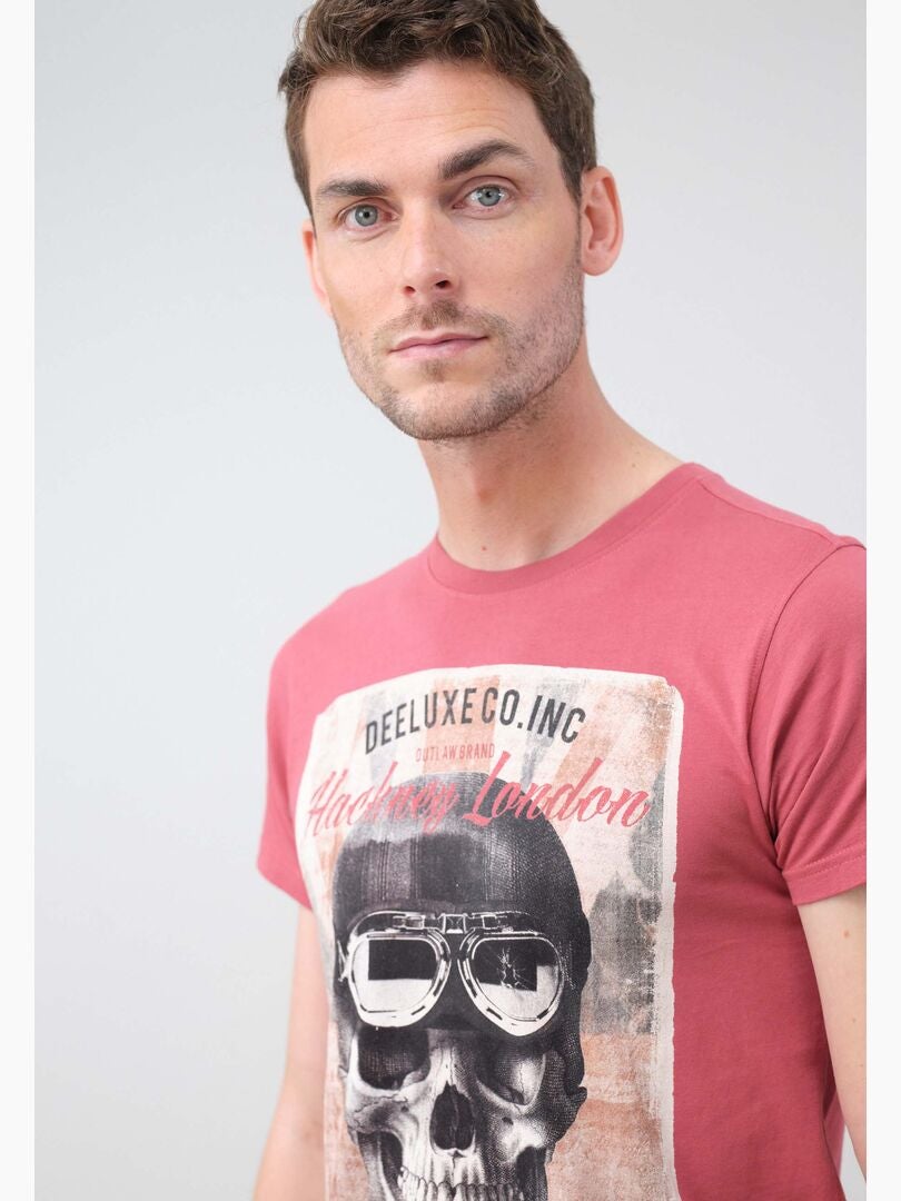 T Shirt En Coton Pour Homme Deeluxe Rouge Brique Kiabi 12 00€