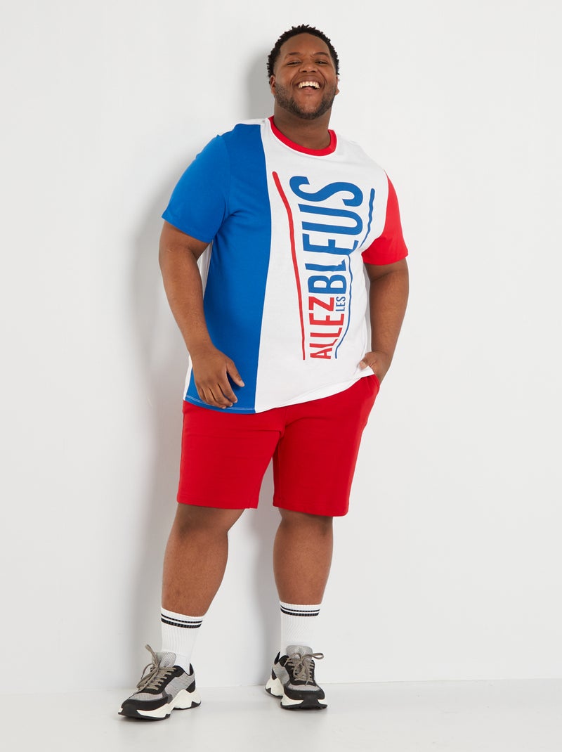 T-shirt en jersey color-block - Allez Les Bleus - Blanc/bleu/rouge ...