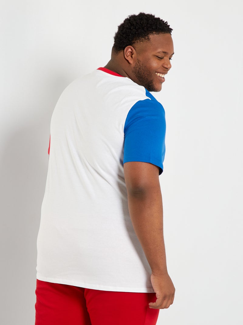 T-shirt en jersey color-block - Allez Les Bleus - Blanc/bleu/rouge ...