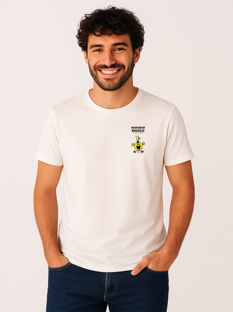 T-shirt Homme - MONSIEUR RIGOLO CŒUR - Blanc - Homme - 12.90€ - Kiabi