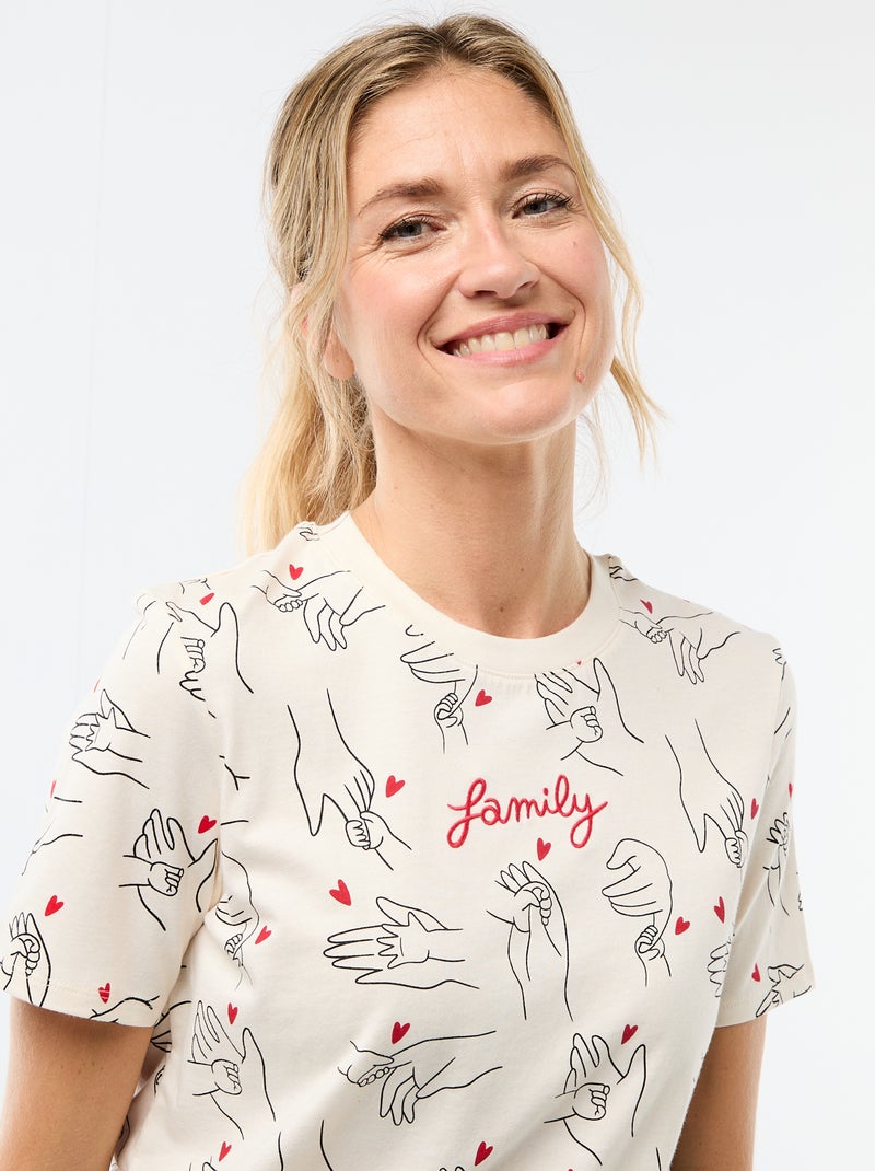 T-shirt imprimé 'Agathe Sorlet x Kiabi' - Saint-Valentin - Blanc ...