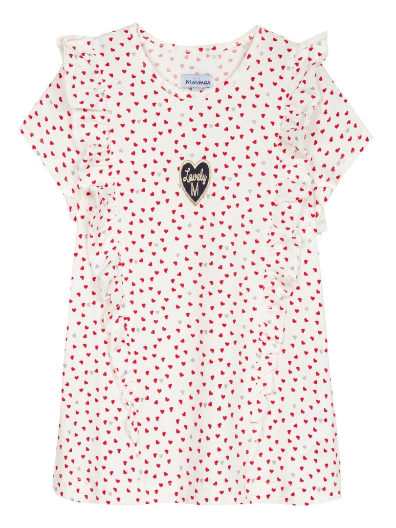 T-shirt Manches Courtes Avec Volants Et Badge Brodé Oeko-tex 'miniman ...