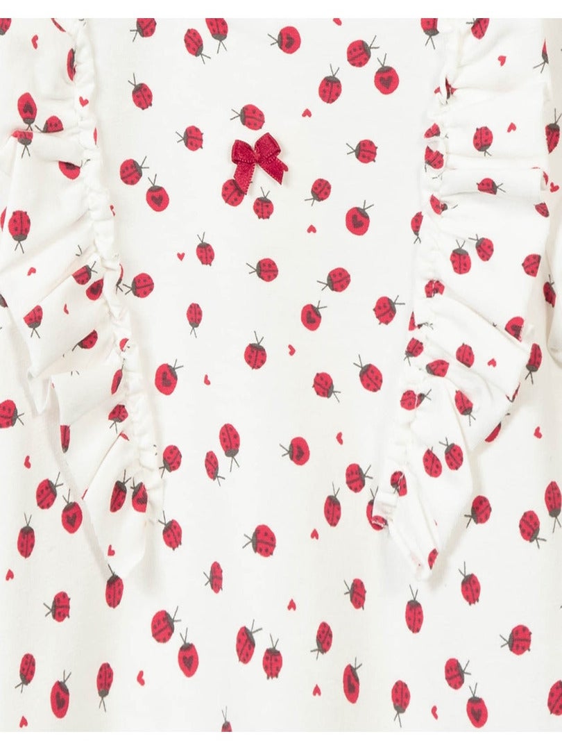 T-shirt Manches Courtes Oeko-tex Avec Volants Imprimé Coccinelles ...