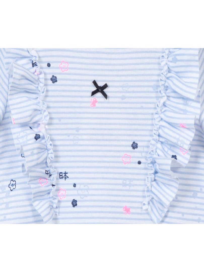 T-shirt Manches Courtes Oeko-tex Avec Volants 'miniman' - Bleu ciel ...