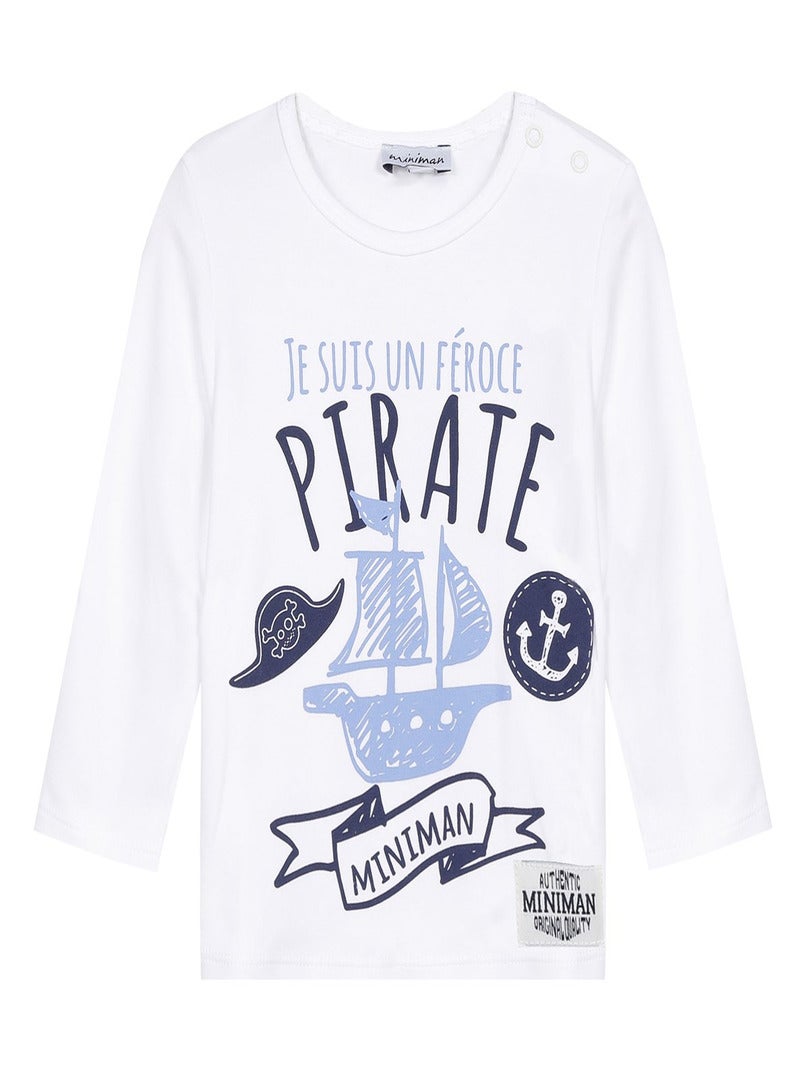 T-shirt Manches Longues Avec Motif 'miniman' - Blanc - Kiabi - 20.00€