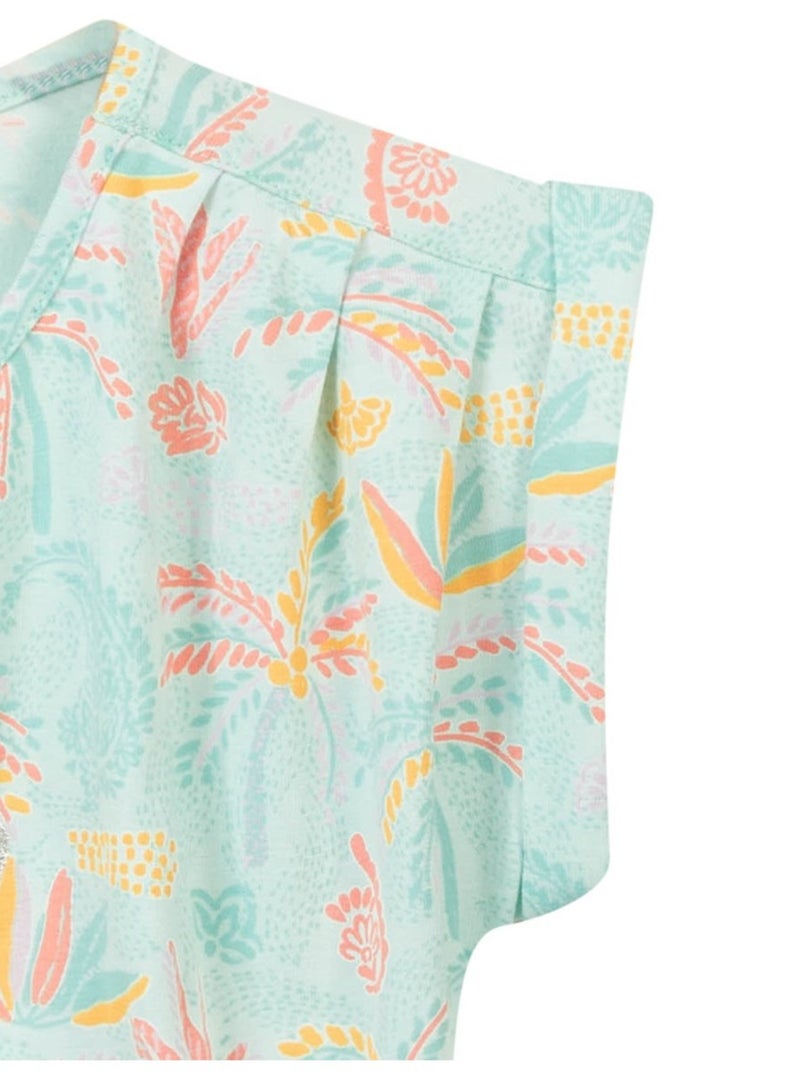 T-shirt Oeko-tex Imprimé Tropical 'miniman' - Vert chèvrefeuille ...