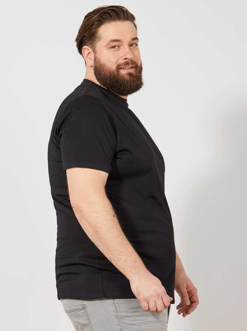 T-shirt uni en maille jersey - Noir - Grandes tailles - Homme - 6.00 ...