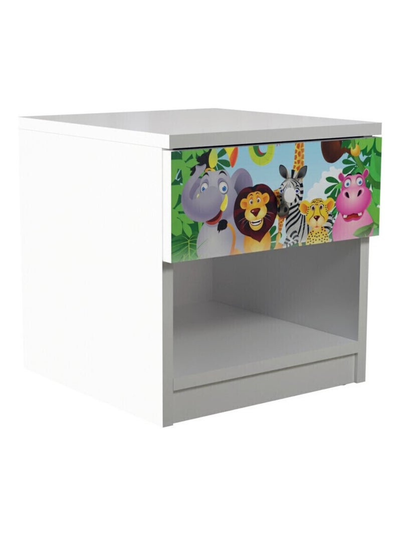 Table De Chevet - Les Animaux De la Jungle - Rouge - Kiabi - nu€