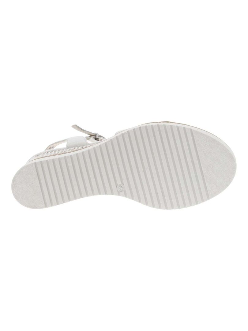 TAMARIS - Nu-pieds cuir talon compensé haut - Blanc - Kiabi - 79.95€