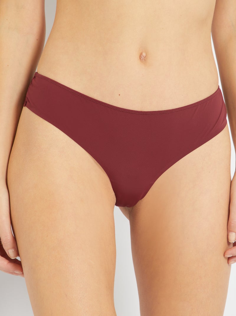 Tanga micro et dentelle - Brun rougi - 4.00€ - Kiabi