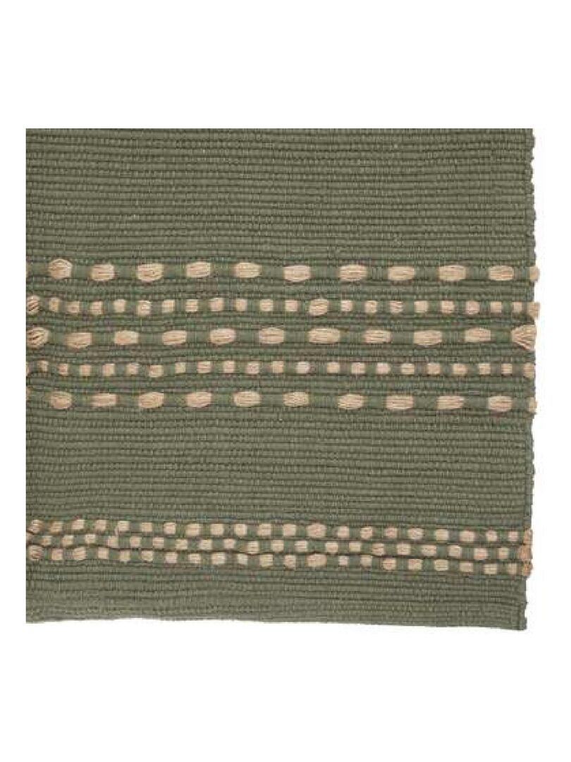 Tapis authentique en coton - Vert olive - Kiabi - 11.49€