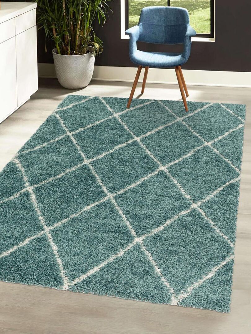 Tapis berbère style SHAGGY A OEKO-TEX® - Bleu - Kiabi - 52.99€