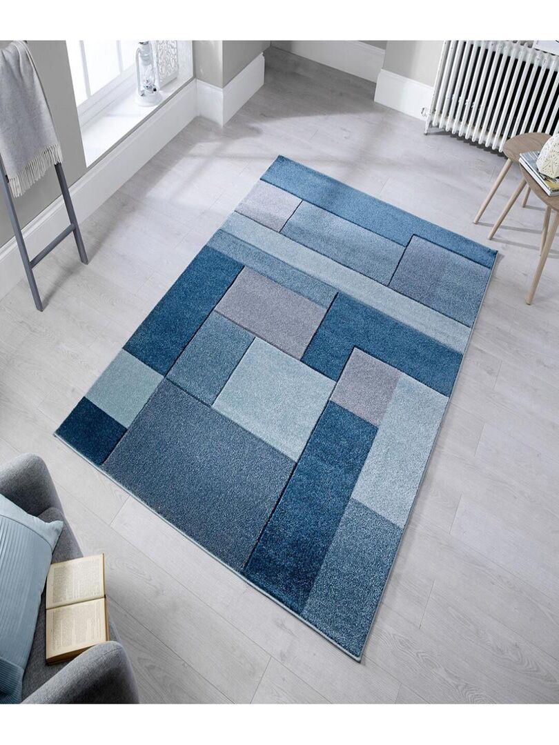 Tapis cubisme courtes mèches design pour salon Cosmos - Bleu - Kiabi ...