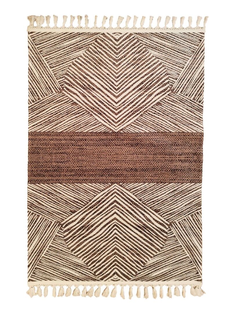 Tapis de salon TINGHIR 120 x 180 cm - Marron - Mani Textile - Marron ...