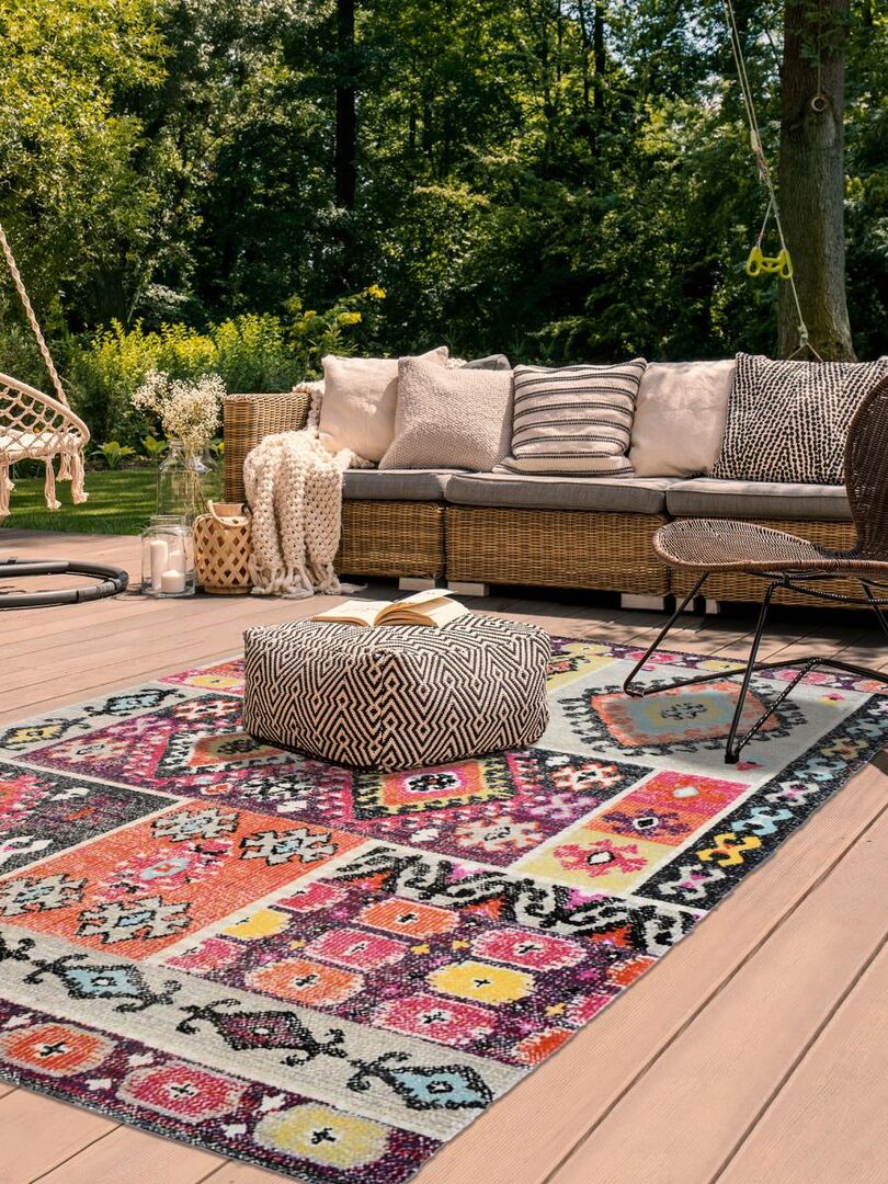 Tapis extérieur tissé kilim rectangle EXT LAHORS - Multicolore - Kiabi - 69.99€