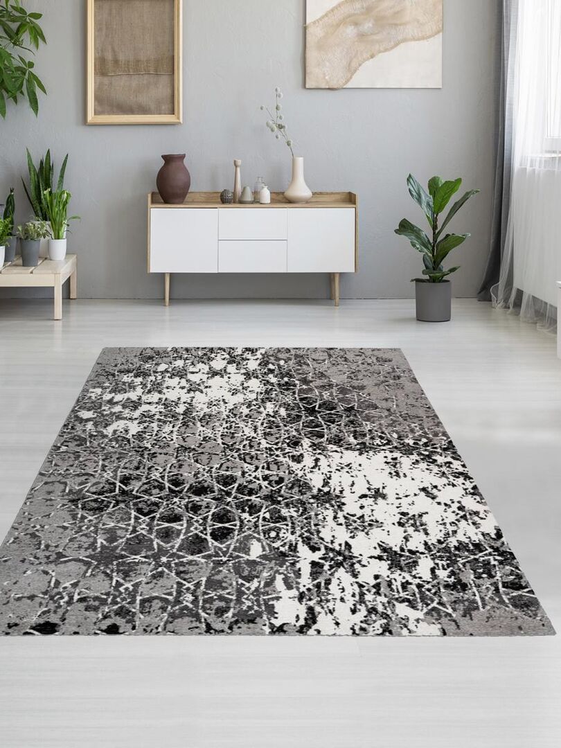 Tapis kilim 160x230 rectangle tissé gris et noir GRAFACÉ - Gris - Kiabi - 172.99€