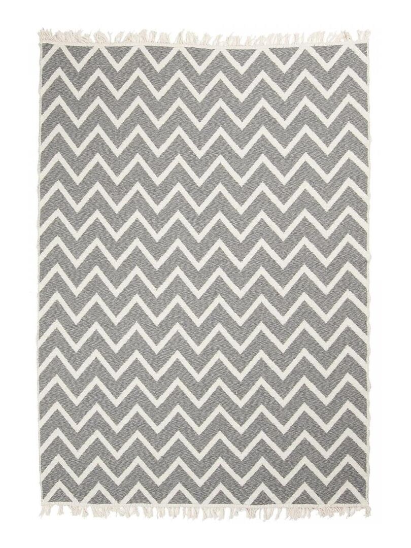 Tapis kilim reversible en coton motif scandinave BY - Gris - Kiabi - 62.99€