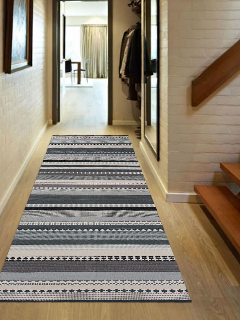 Tapis kilim tissé main en coton HIBISCUS Care&Fair - Gris - Kiabi - 131.99€