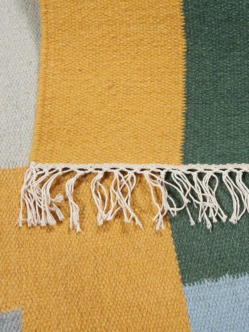 Tapis kilim tissé main en laine TETRIS - Multicolore - Kiabi - 99.99€