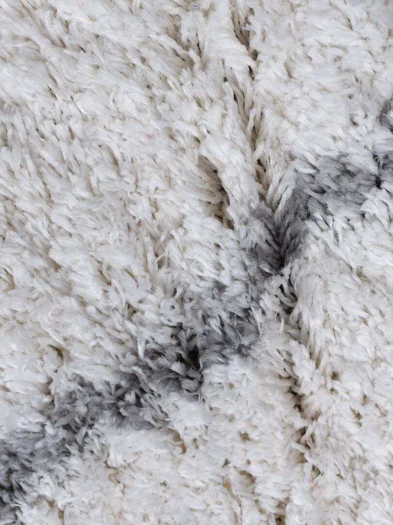 Tapis longs poils shaggy tissé motif berbère DOUX 6 - Ecru - Kiabi - 14.99€