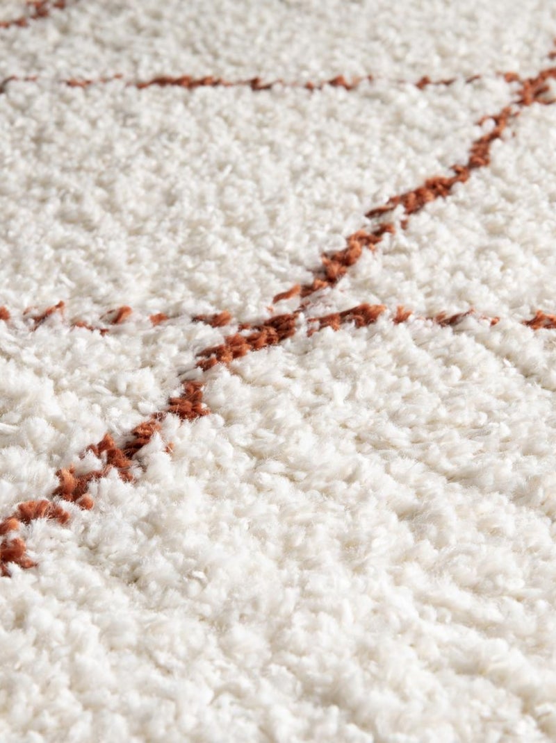 Tapis longs poils shaggy tissé motif berbère HINOU - Ecru - Kiabi - 179.99€