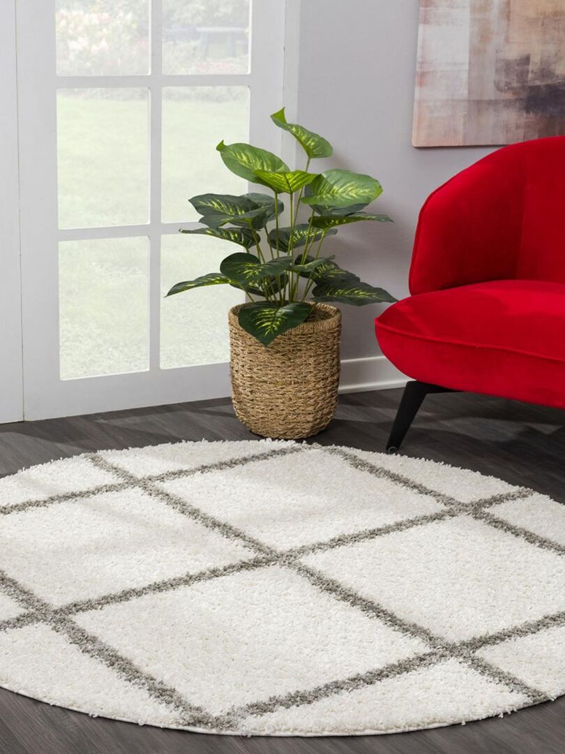 Tapis longs poils shaggy tissé motif scandinave SG MADRAG - Ecru - Kiabi - 54.99€