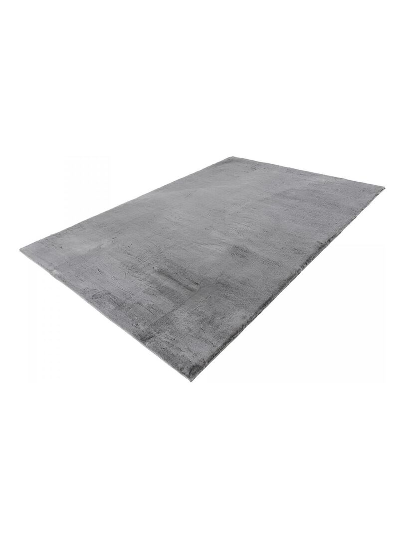 Tapis longs poils shaggy tissé motif uni EMOTICO - Gris - Kiabi - 51.99€