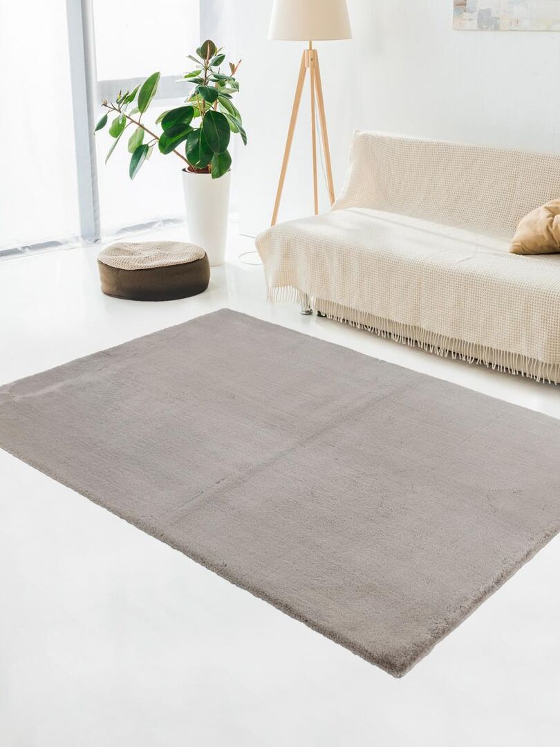 Tapis longs poils shaggy tissé motif uni EMOTICO - Multicolore - Kiabi - 51.99€