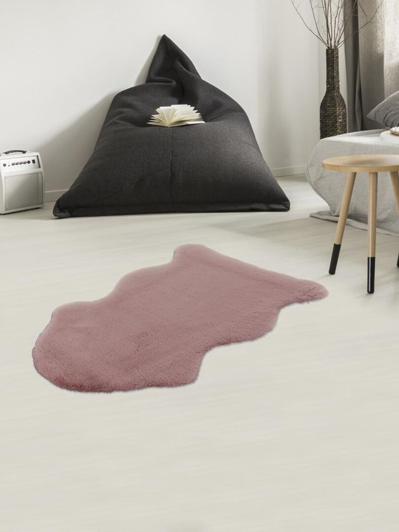 Tapis longs poils shaggy tissé motif uni SUPERDOU - Rose - Kiabi - 50.99€