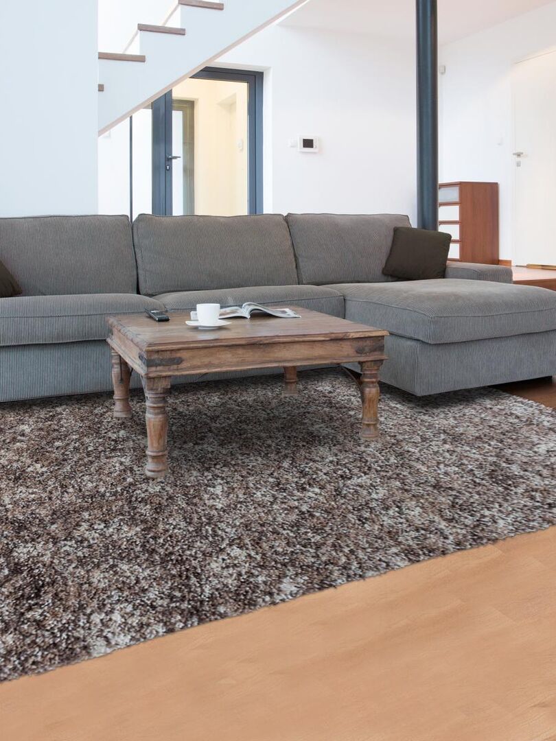 Tapis poils longs shaggy tissé motif faux uni UNI D - Beige - Kiabi - 54.99€