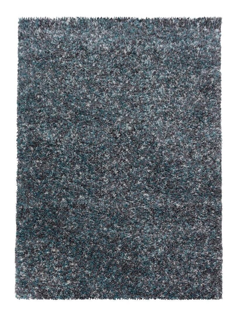 Tapis poils longs shaggy tissé motif faux uni UNI D - Bleu - Kiabi - 54.99€