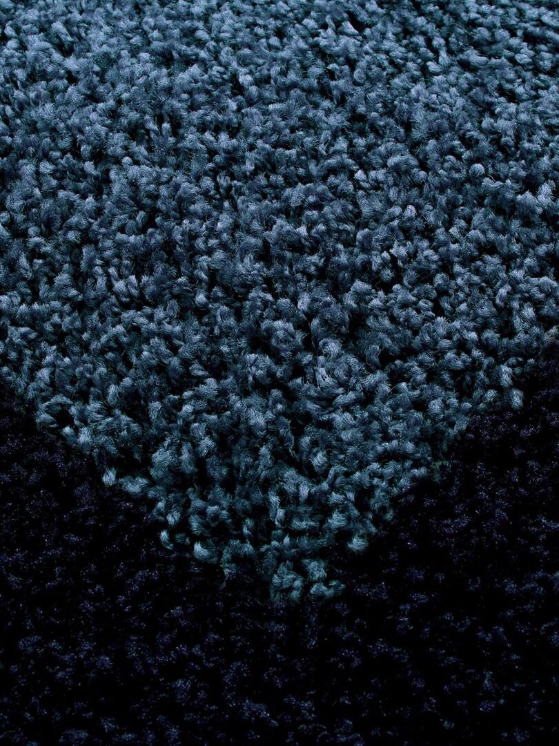 Tapis poils longs shaggy tissé motif simple BORDURE - Bleu - Kiabi - 53.99€