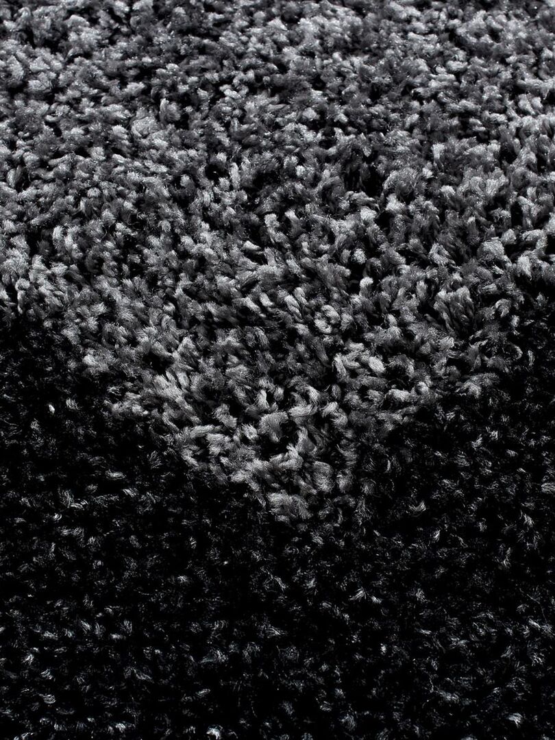 Tapis poils longs shaggy tissé motif simple BORDURE - Noir - Kiabi - 54.99€