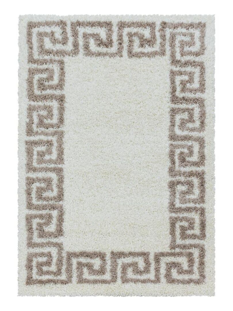Tapis poils longs shaggy tissé motif simple UNI E - Beige - Kiabi - nu€