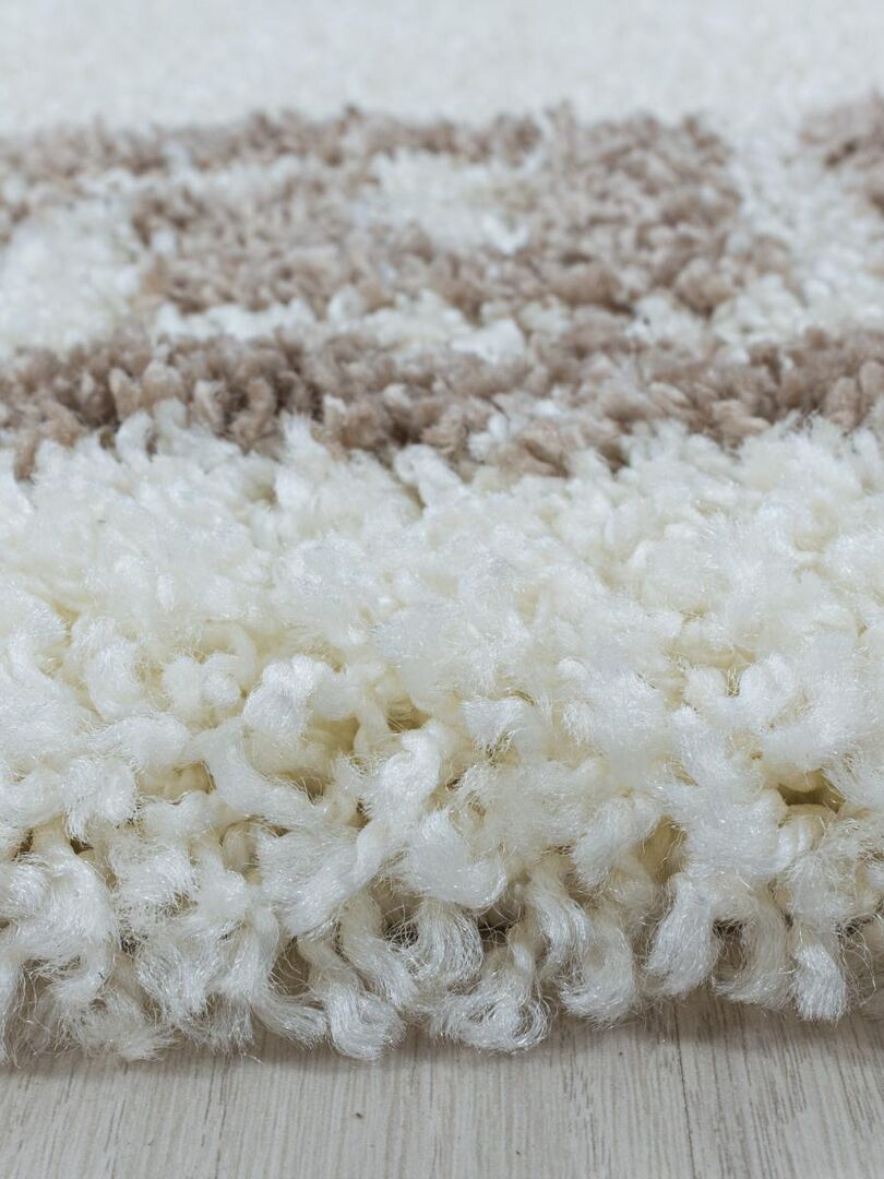 Tapis poils longs shaggy tissé motif simple UNI E - Beige - Kiabi - nu€