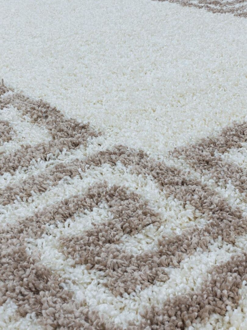 Tapis poils longs shaggy tissé motif simple UNI E - Beige - Kiabi - nu€