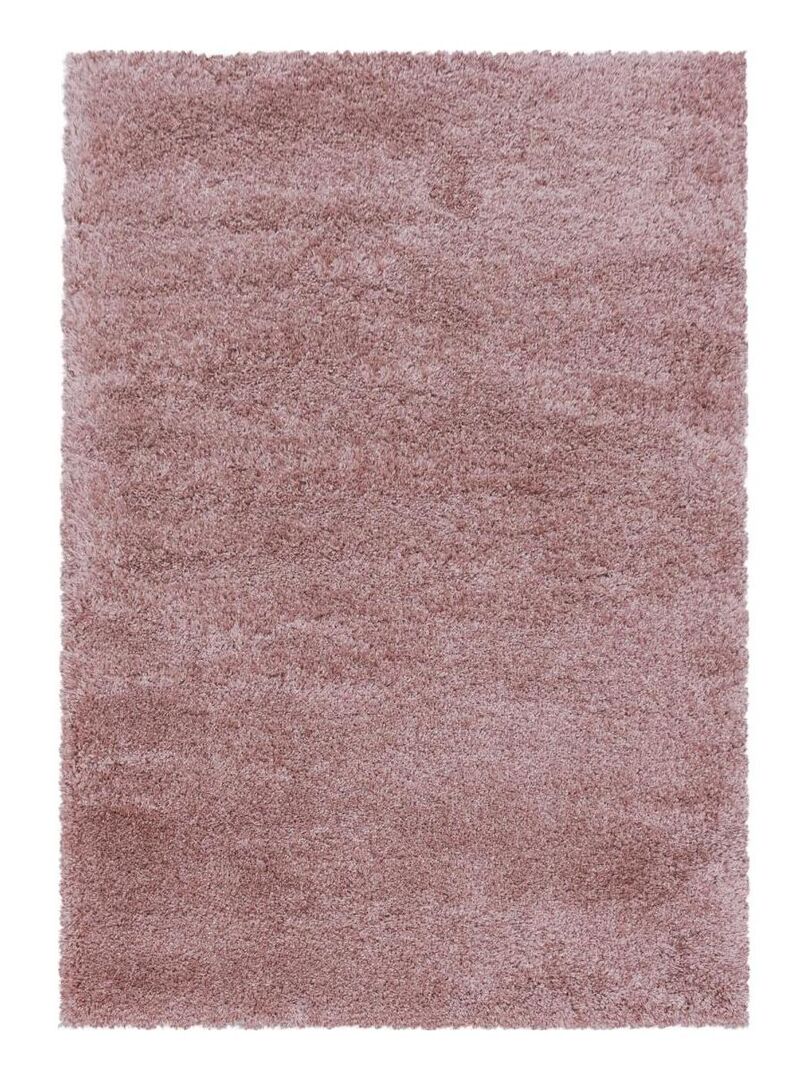 Tapis poils longs shaggy tissé motif uni UNI B - Rose - Kiabi - 49.99€