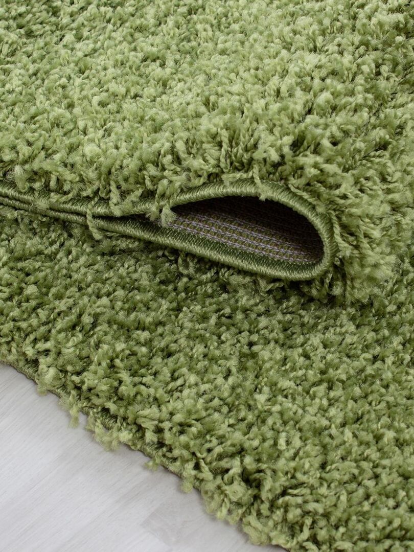 Tapis poils longs shaggy tissé motif uni UNI C - Vert - Kiabi - 54.99€