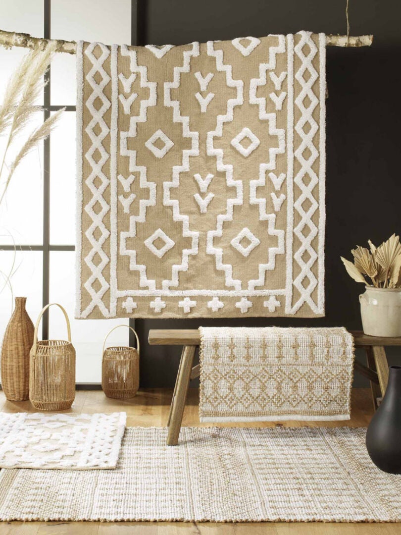 Tapis rectangle en jute 120x170cm - Blanc - Kiabi - 44.30€