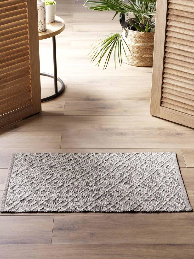 Tapis rectangle tissé - Blanc - Kiabi - 7.92€