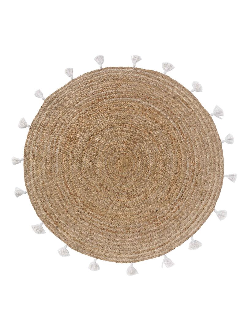 Tapis rond jute Shira - Blanc - Kiabi - 45.54€