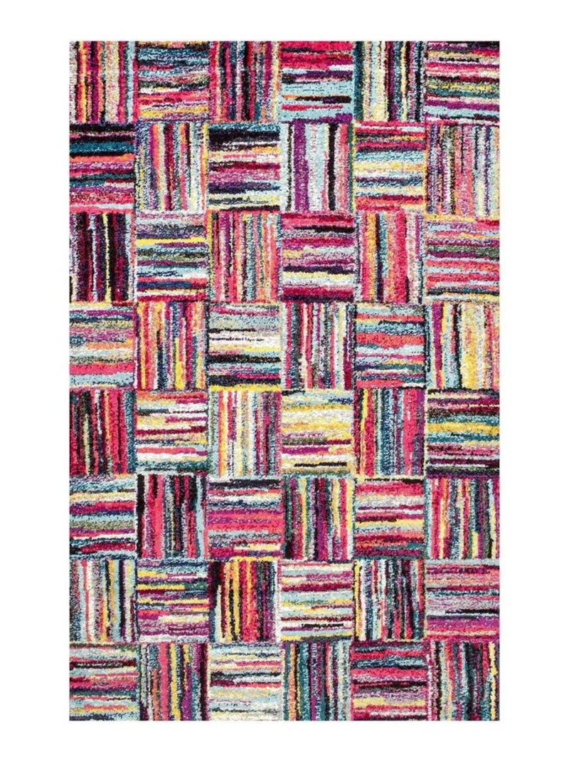 Tapis salon et chambre tissé motif géométrique LYN6 BRIK - Multicolore - 17.99€ - Kiabi