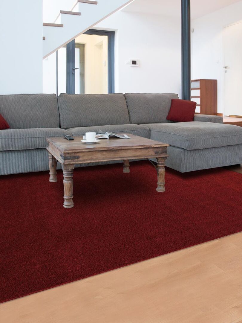 Tapis salon et chambre tissé motif uni SOULA - Rouge - Kiabi - 54.99€