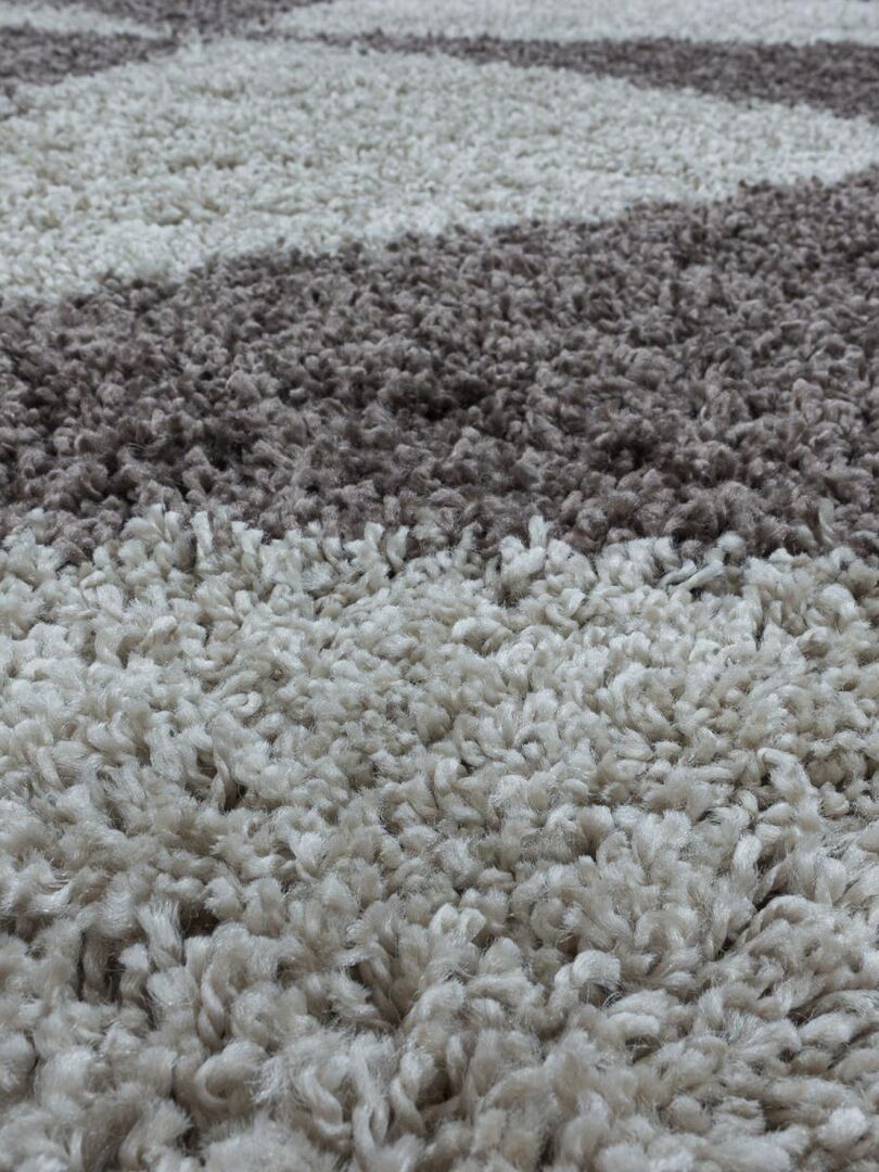 Tapis shaggy tapis rond Ø 200cm SHAGGY TA Marron OEKO TEX idéal pour Salle de jeux - Marron ...