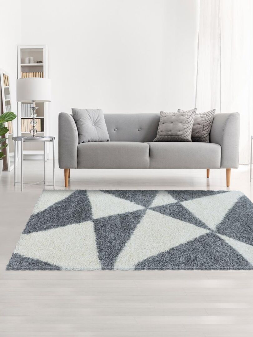 Tapis shaggy TRIANGLE A OEKO-TEX® - Gris - Kiabi - 71.99€