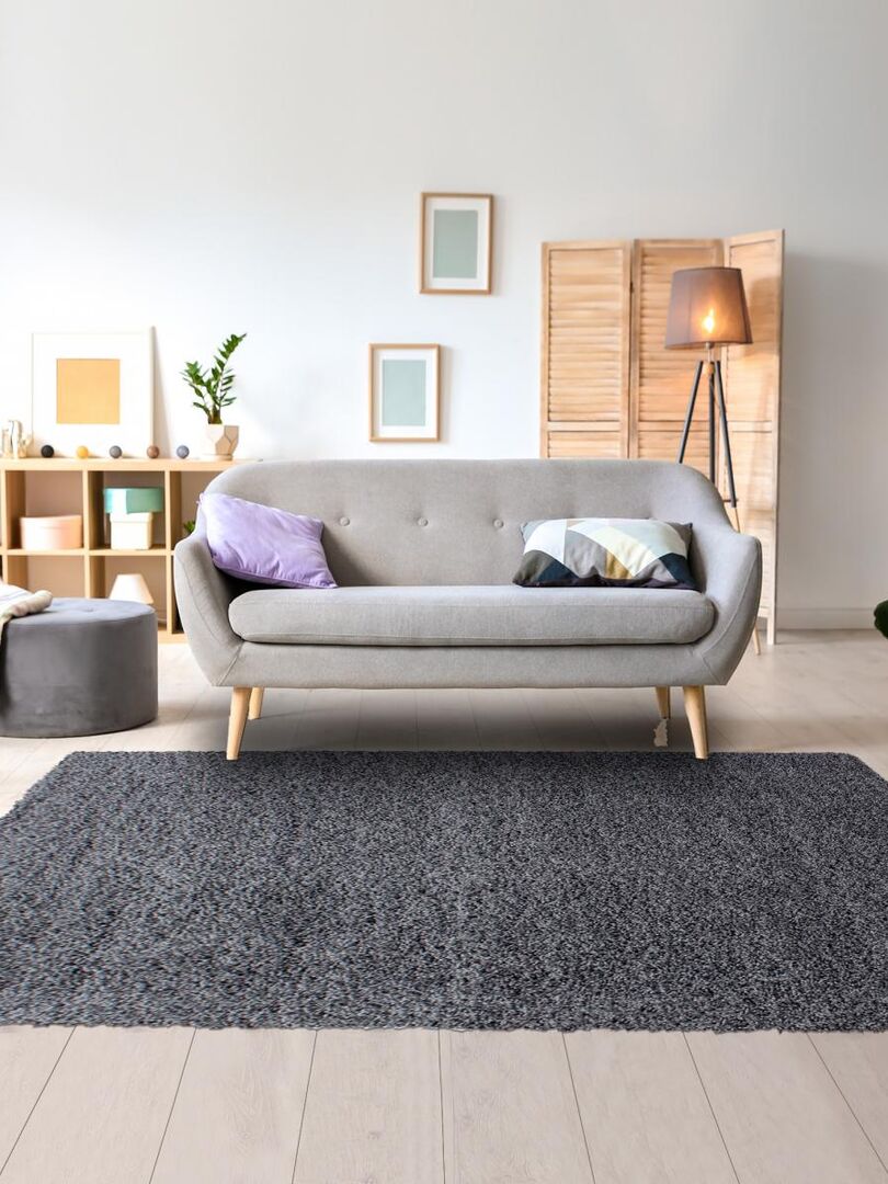 Tapis shaggy UNI C - Gris - Kiabi - 54.99€